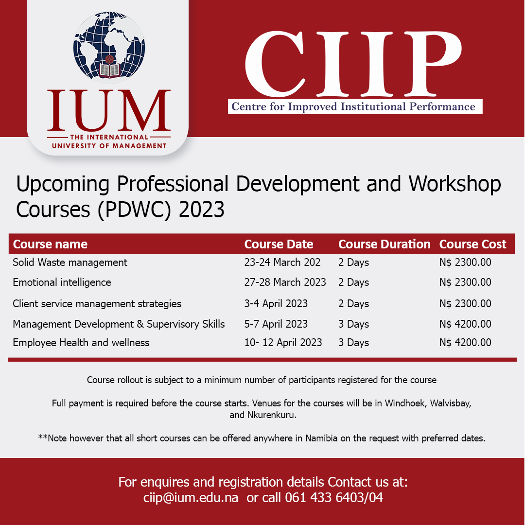 Upcoming Professional Development and Workshop Courses 2023 - The International University of ...