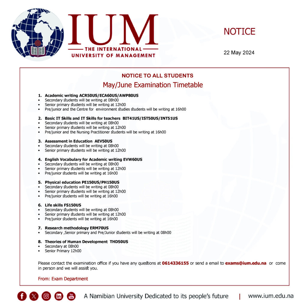 Advertisements & Notices - IUM