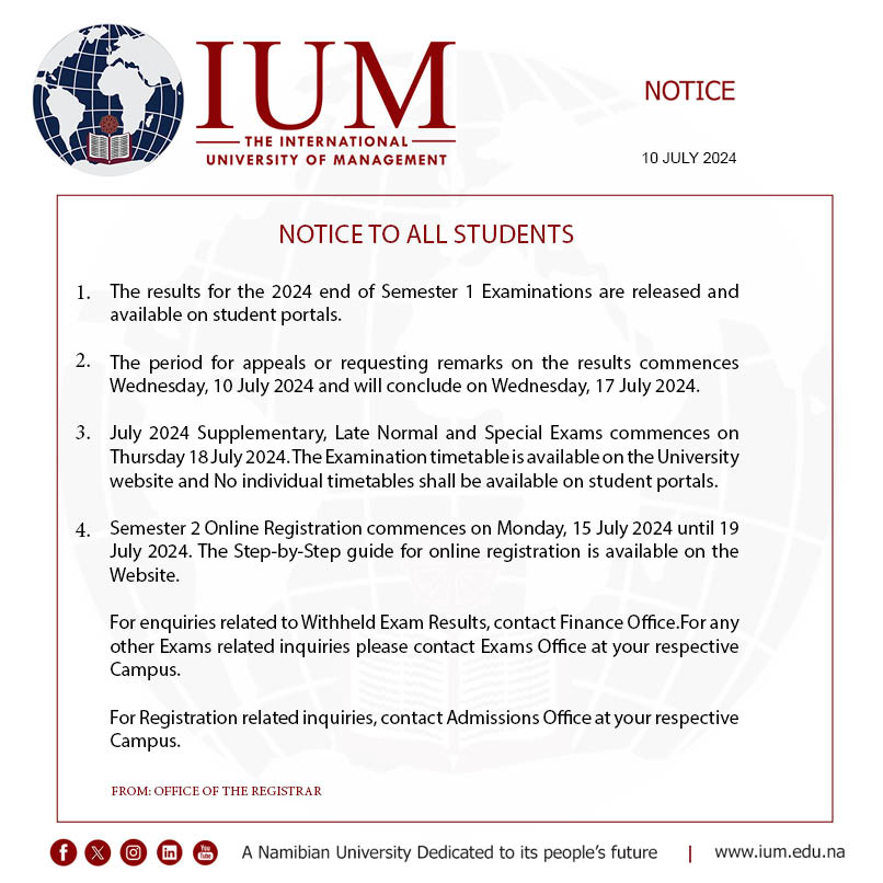 Advertisements & Notices - IUM